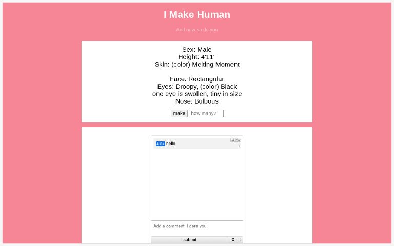 I Make Human ― Perchance Generator