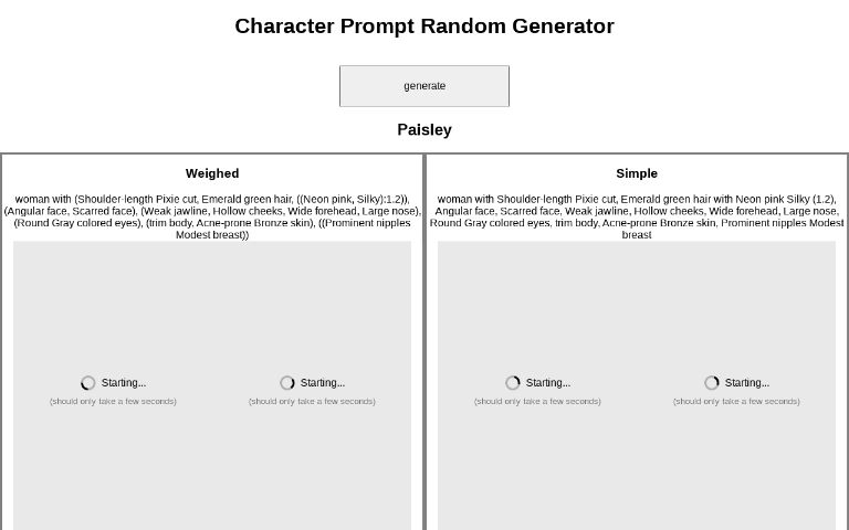 Character Prompt Random Generator