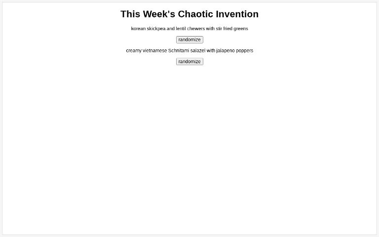 This Week's Chaotic Invention ― Perchance Generator