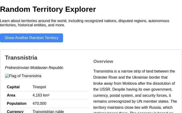 Random Territory Explorer ― Perchance Generator