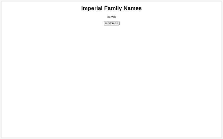 Imperial Family Names ― Perchance Generator