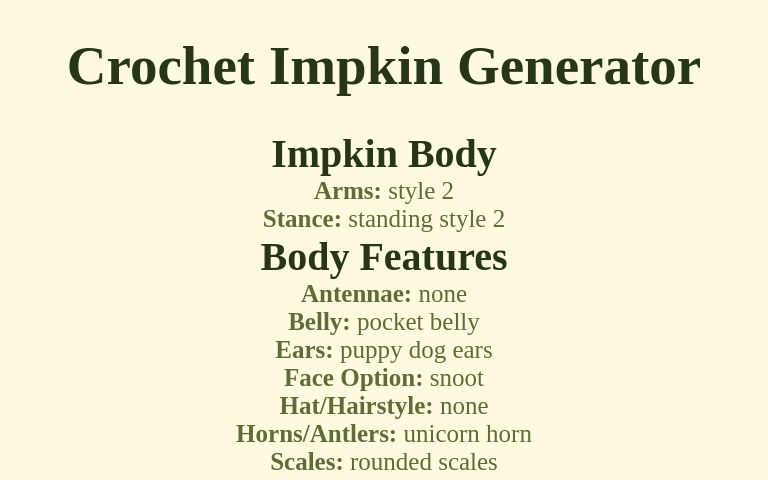 Crochet Impkin Generator