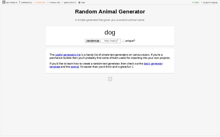 Random Animal Generator