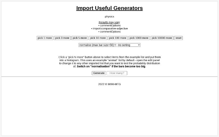 Import Useful Generators