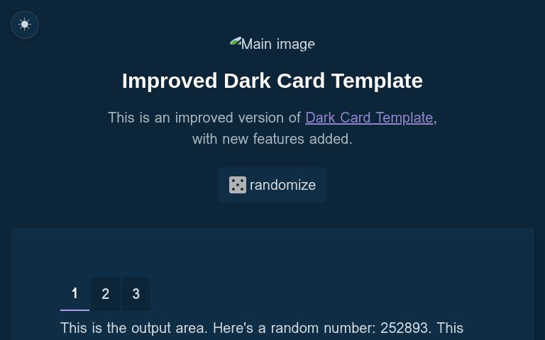 Improved Dark Card Template ― Perchance Generator