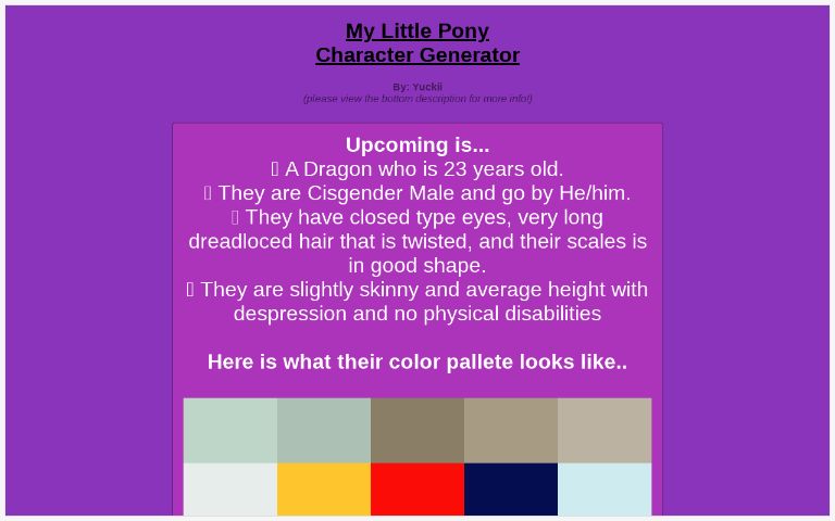 My Little Pony Character Generator