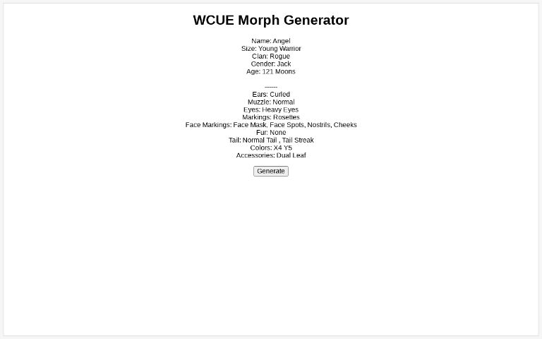 WCUE Morph Generator
