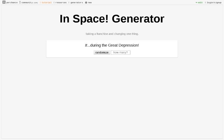 In Space! Generator