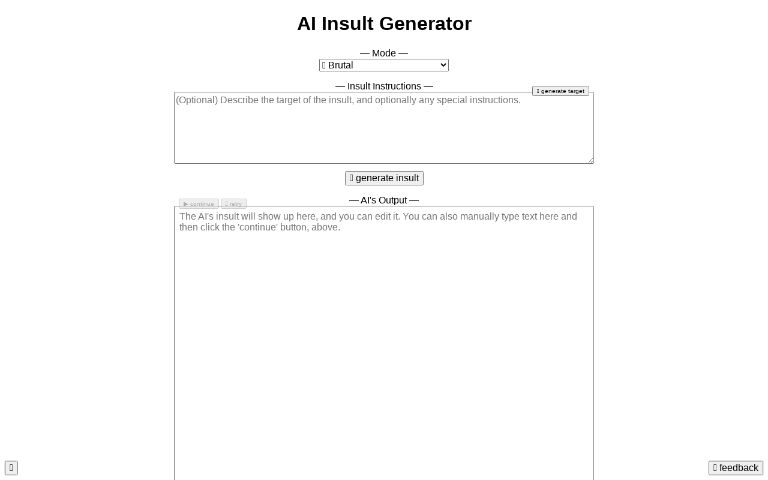 AI Insult Generator (free, unlimited, 𝗯𝗿𝘂𝘁𝗮𝗹)