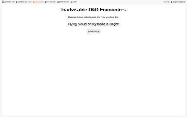 Inadvisable D&D Encounters ― Perchance Generator