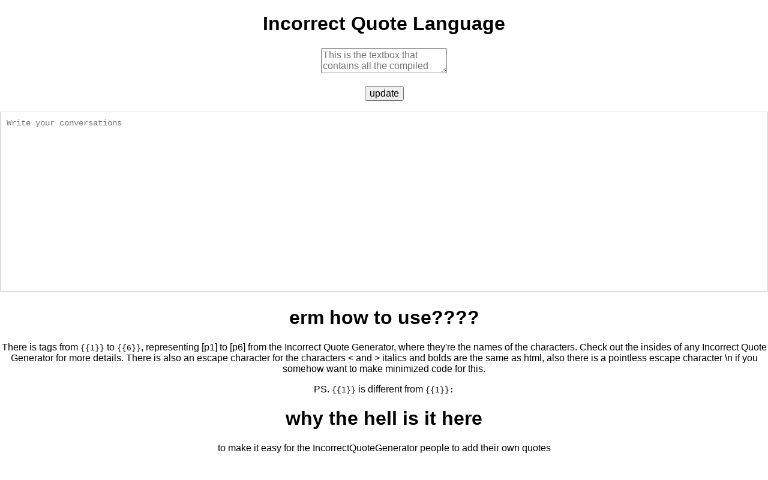 Incorrect Quote Language ― Perchance Generator