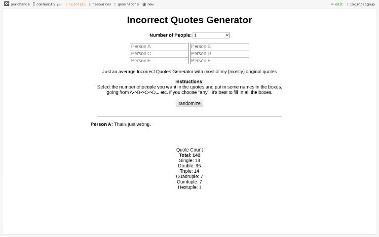 Incorrect Quotes Generator