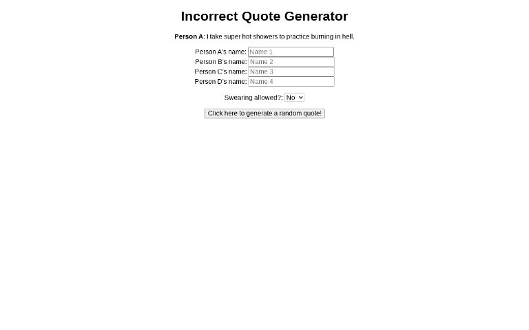 Incorrect Quote Generator