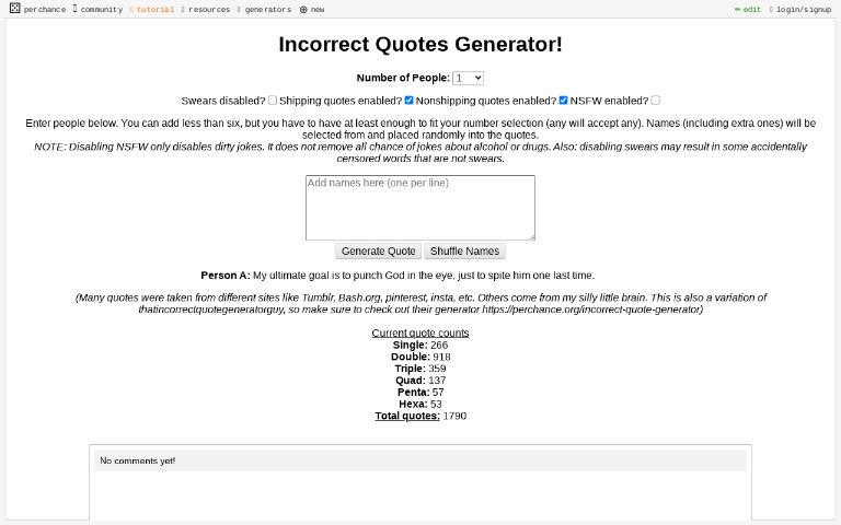Incorrect Quotes Generator!