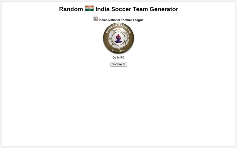 Random India Soccer Team Generator