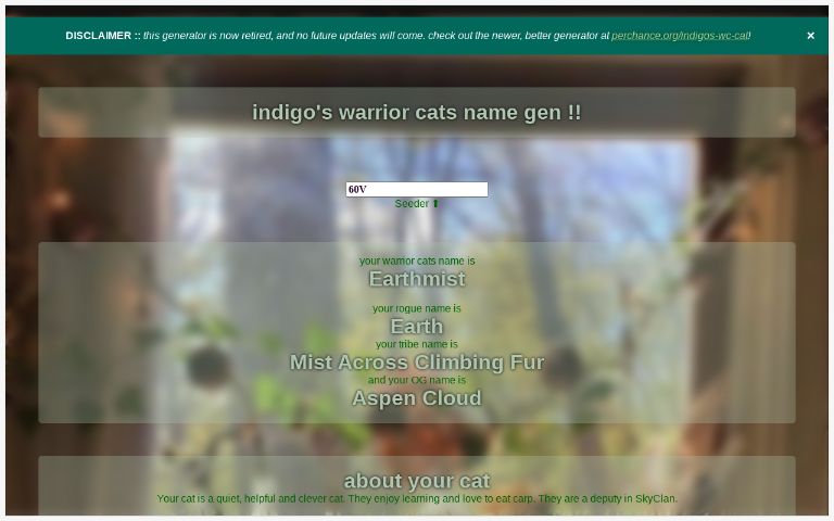 wc name gen ― Perchance Generator