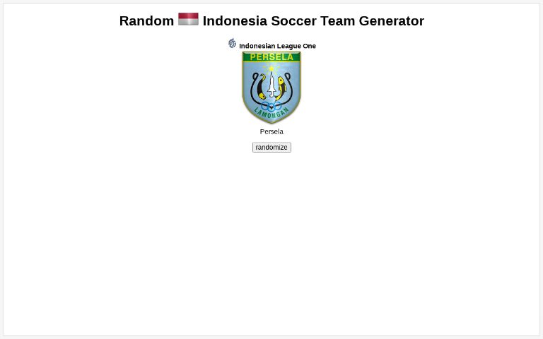 Random Indonesia Soccer Team Generator
