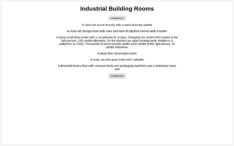 Industrial Building Rooms ― Perchance Generator