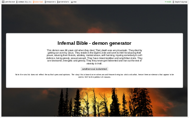 Infernal Bible - demon generator