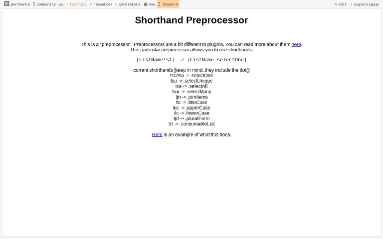 Shorthand Preprocessor ― Perchance Generator