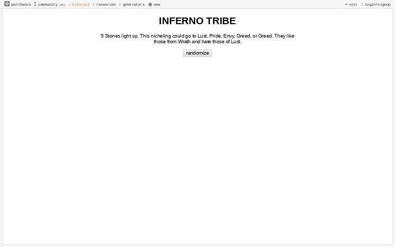 INFERNO TRIBE ― Perchance Generator