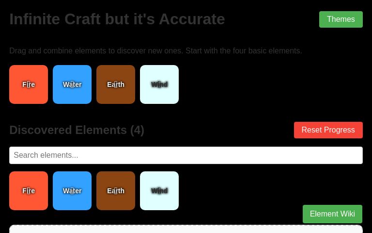 Infinite Craft but it's Accurate ― Perchance Generator