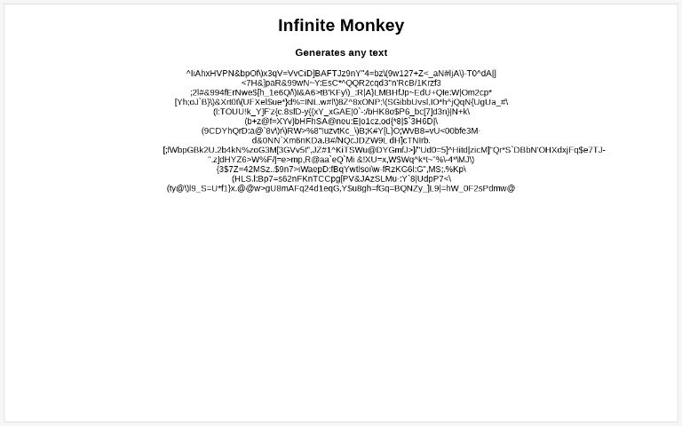 Infinite Monkey ― Perchance Generator