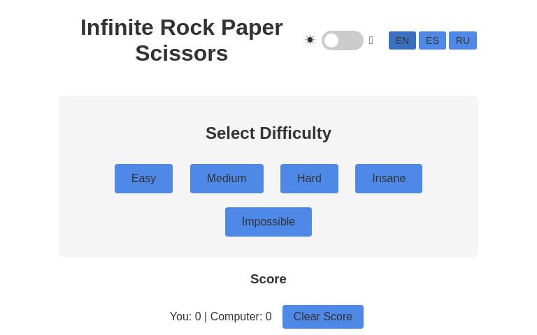 Infinite Rock Paper Scissors ― Perchance Generator