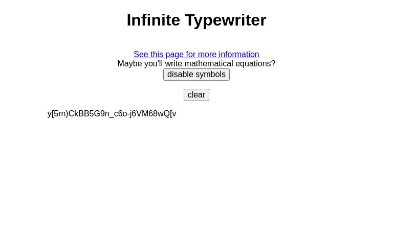 Infinite Typewriter ― Perchance Generator