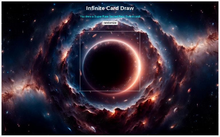 Infinite Card Draw ― Perchance Generator