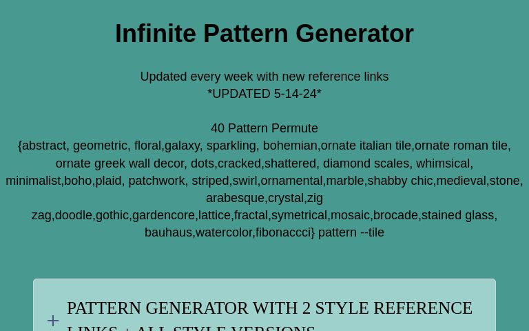 Infinite Pattern Generator
