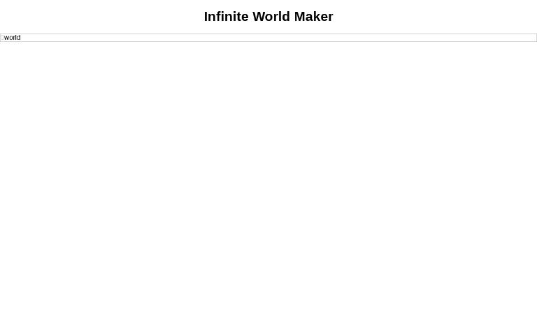 Infinite World Maker ― Perchance Generator
