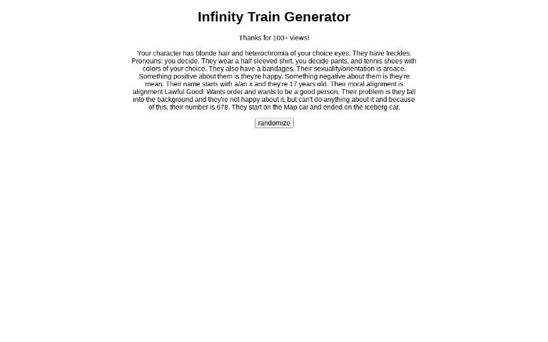 Infinity Train Generator