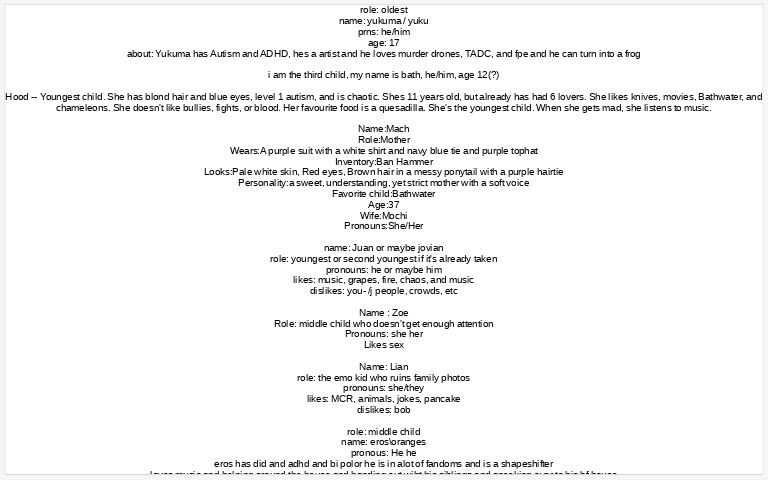 Info For Machs Family Tree ― Perchance Generator