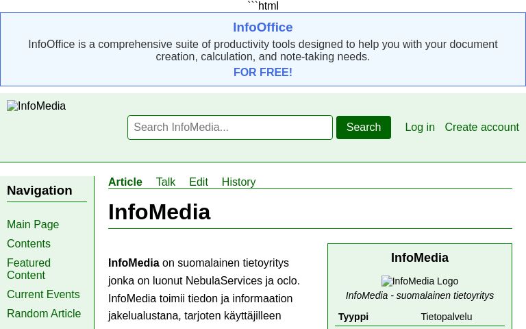 InfoMedia Contents ― Perchance Generator