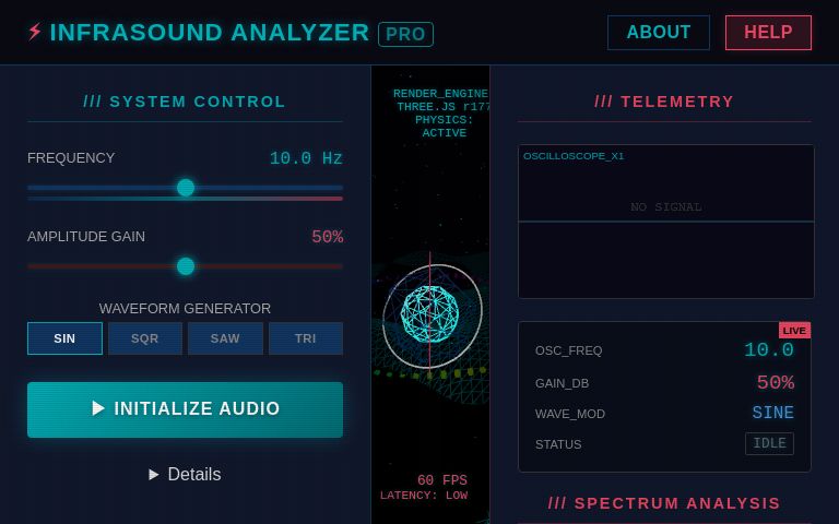 ⚡ INFRASOUND ANALYZER PRO ― Perchance Generator