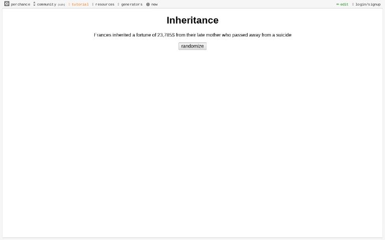 Inheritance ― Perchance Generator