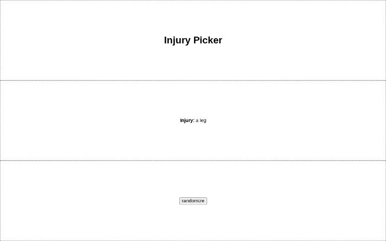 Injury Picker ― Perchance Generator