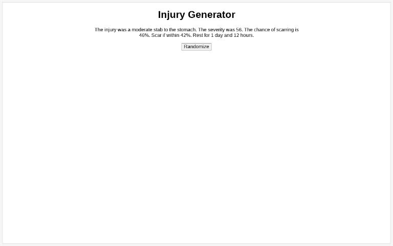 Injury Generator