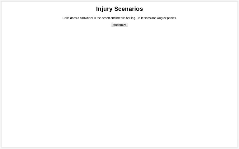 Injury Scenarios ― Perchance Generator