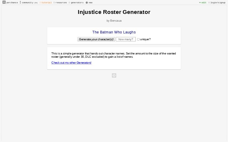 Injustice Roster Generator
