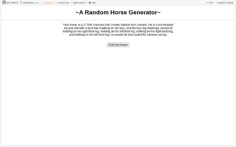 ~A Random Horse Generator~