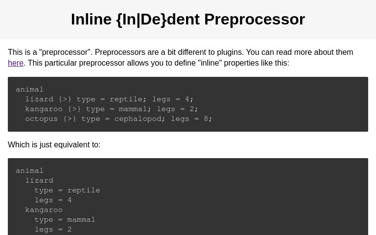 Inline {In|De}dent Preprocessor ― Perchance Generator