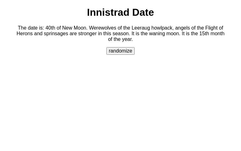 Date ― Perchance Generator