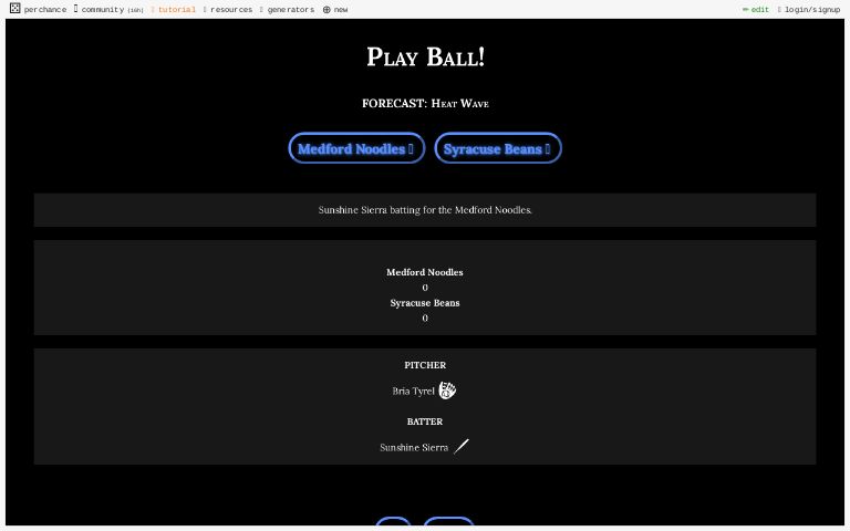 Play Ball! ― Perchance Generator