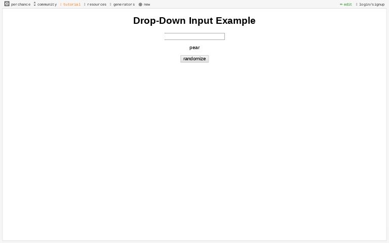 Drop-Down Input Example ― Perchance Generator