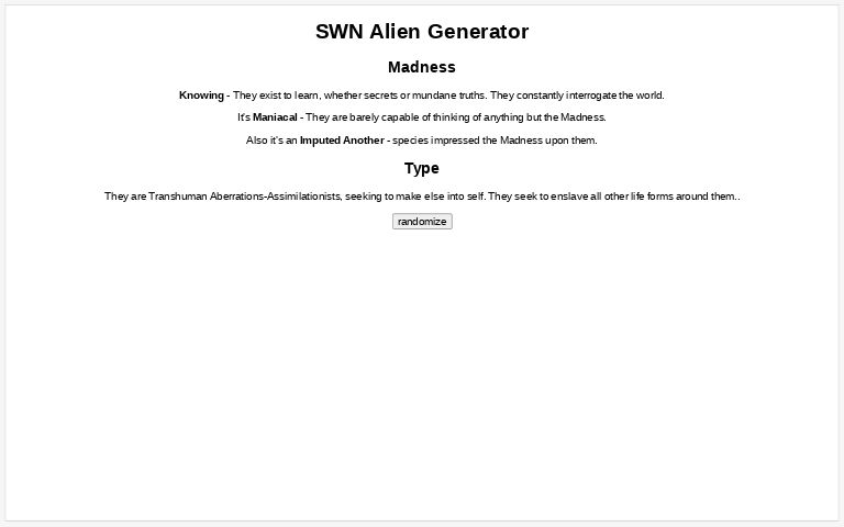 SWN Alien Generator