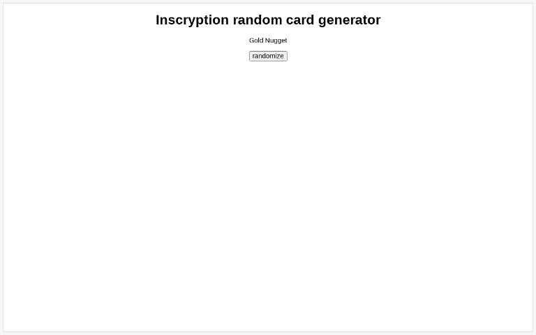 Inscryption random card generator