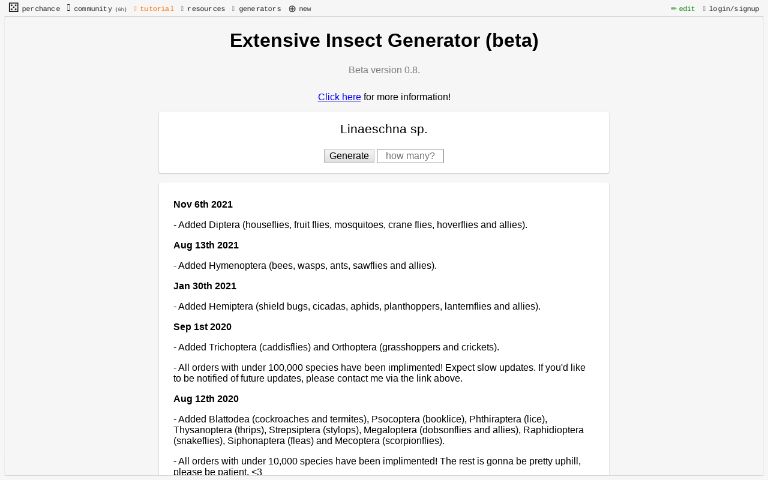 Extensive Insect Generator (beta)