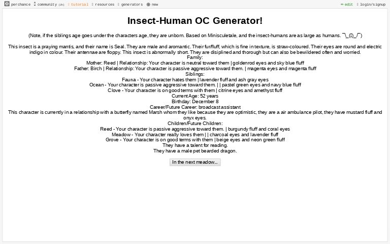 Insect-Human OC Generator!